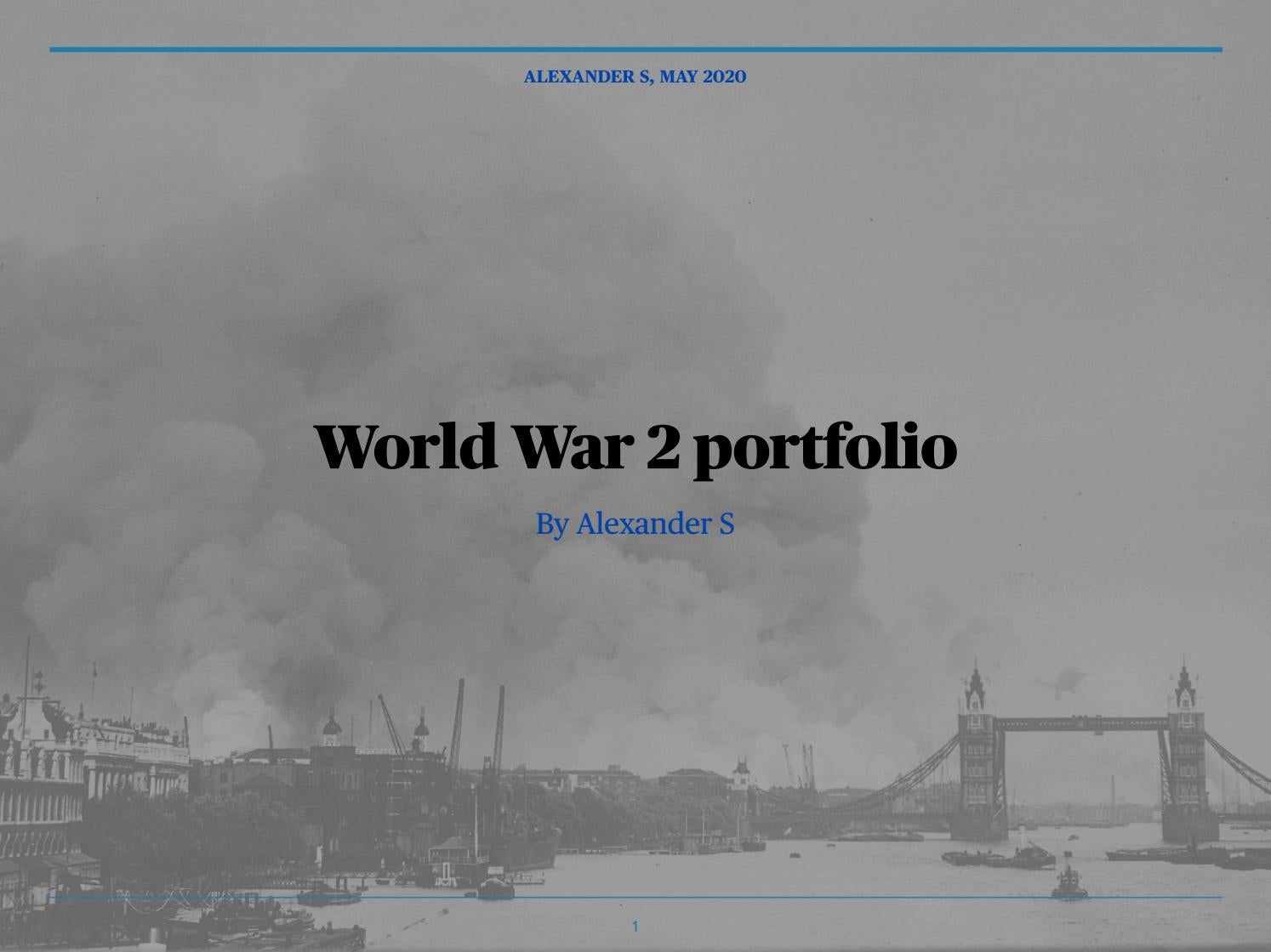 Alexander's WW2 portfolio by Stephen Perse Foundation - Issuu