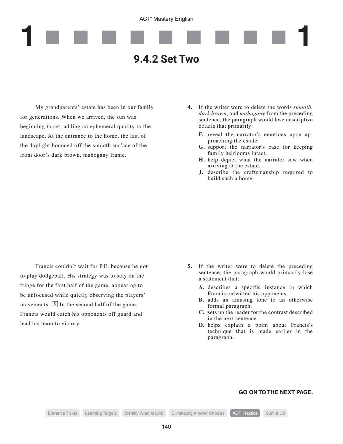 ACT Mastery - English - Student Workbook eBook by MasteryPrep - Issuu