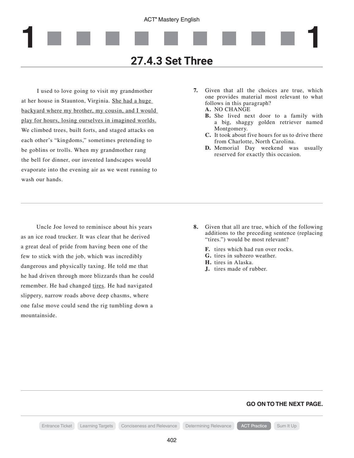 ACT Mastery - English - Student Workbook eBook by MasteryPrep - Issuu