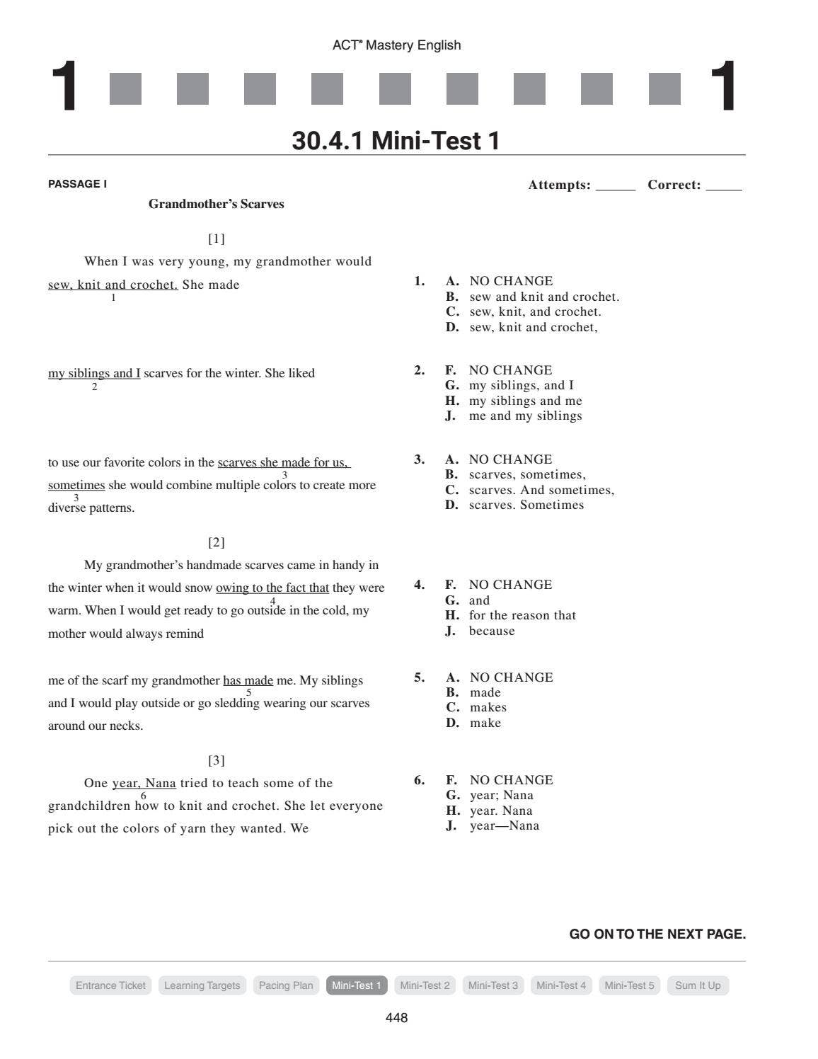 ACT Mastery - English - Student Workbook eBook by MasteryPrep - Issuu