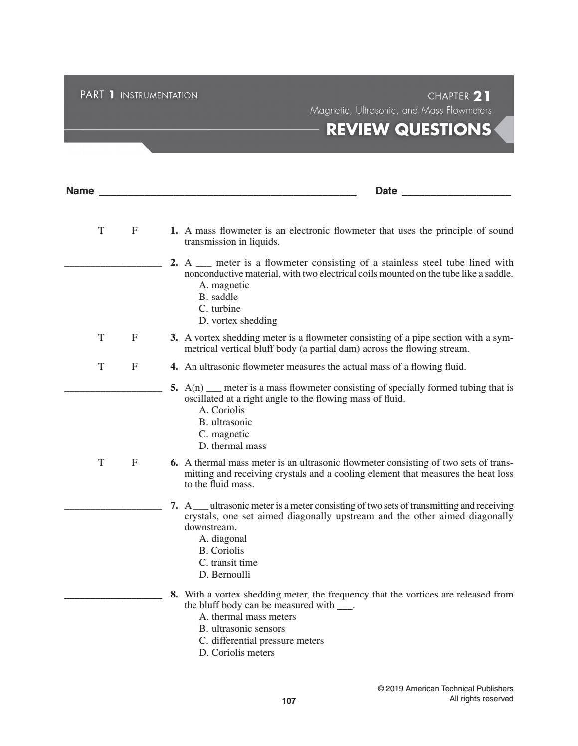 Instrumentation and Process Control Workbook by American Technical ...