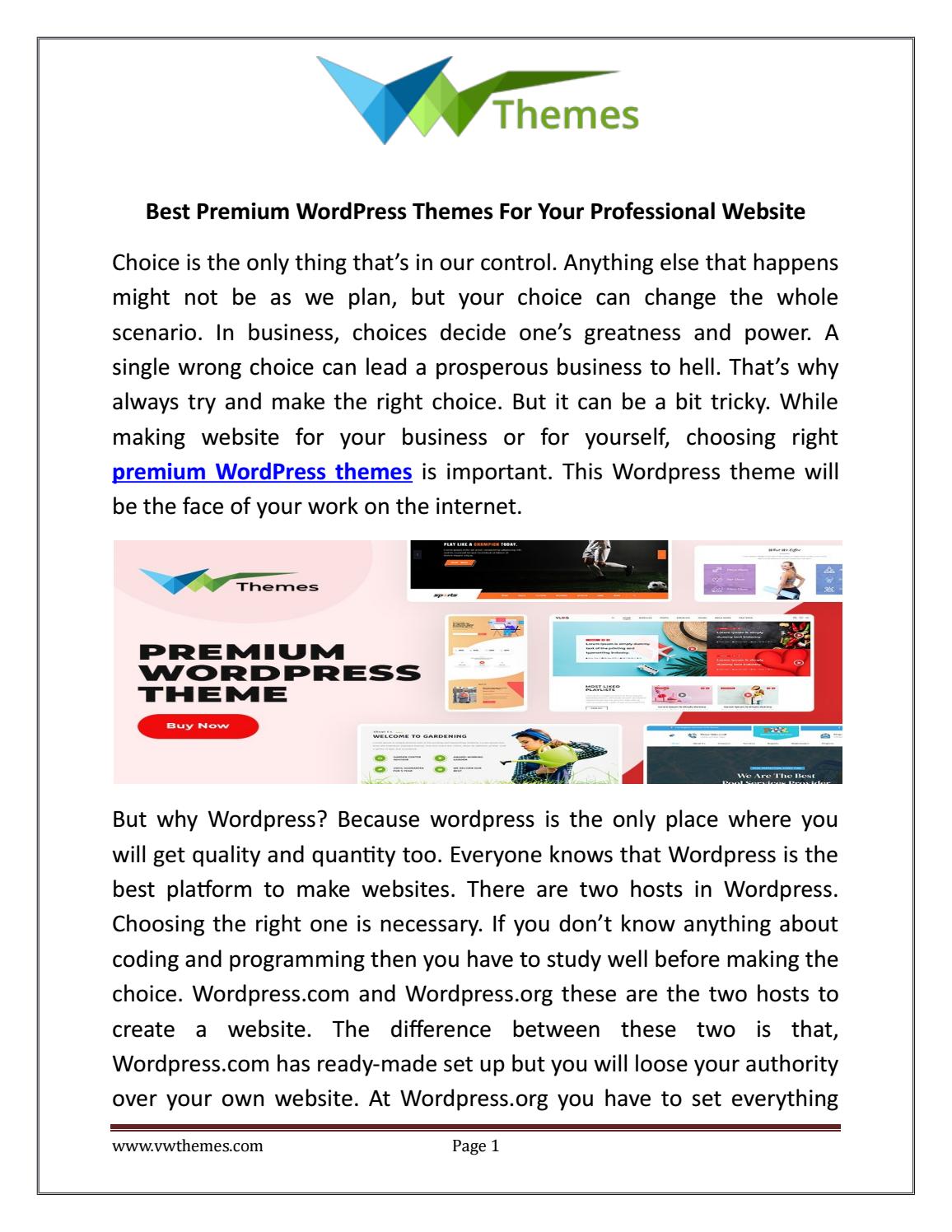 Best Premium WordPress Themes For Your Professional Website by vwthemes ...