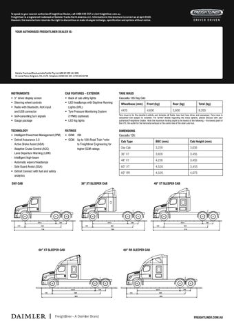 Cascadia Spec Sheets by daimlertrucks_aftersales - Issuu