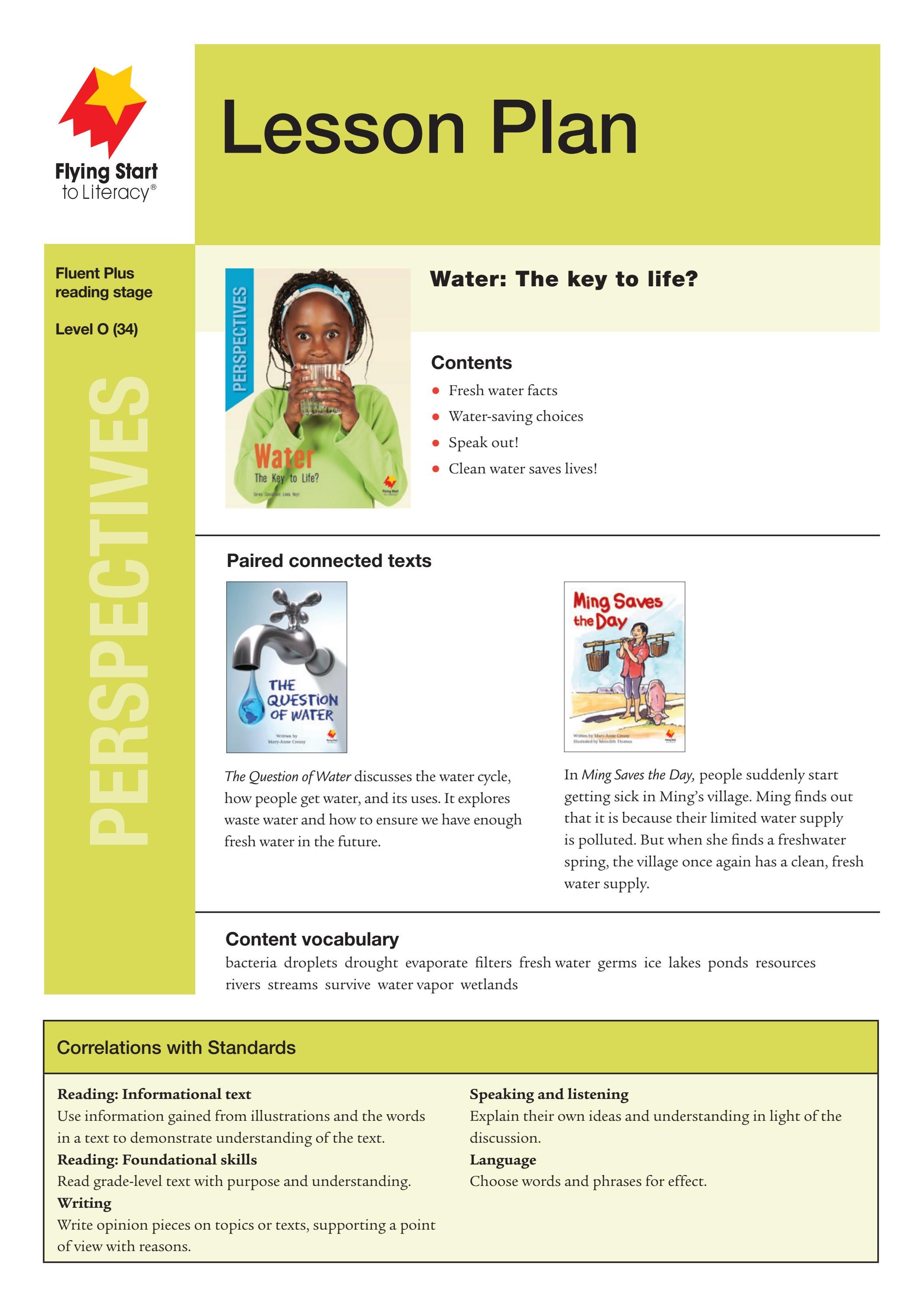 Perspectives Water: The Key to life? Lesson Plan by Okapi - Issuu