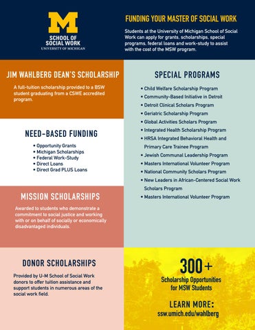 Funding Your Master of Social Work by University of Michigan School of ...