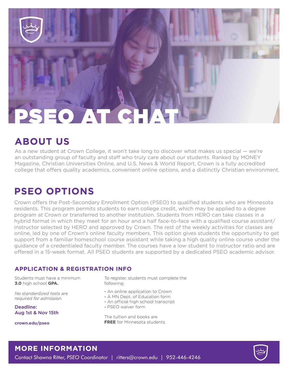 PSEO at CHAT by Crown College - Issuu