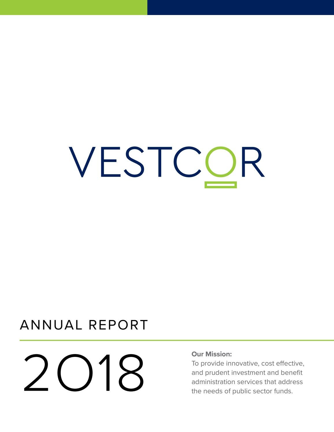 Vestcor Annual Report 2018 by Vestcor - Issuu