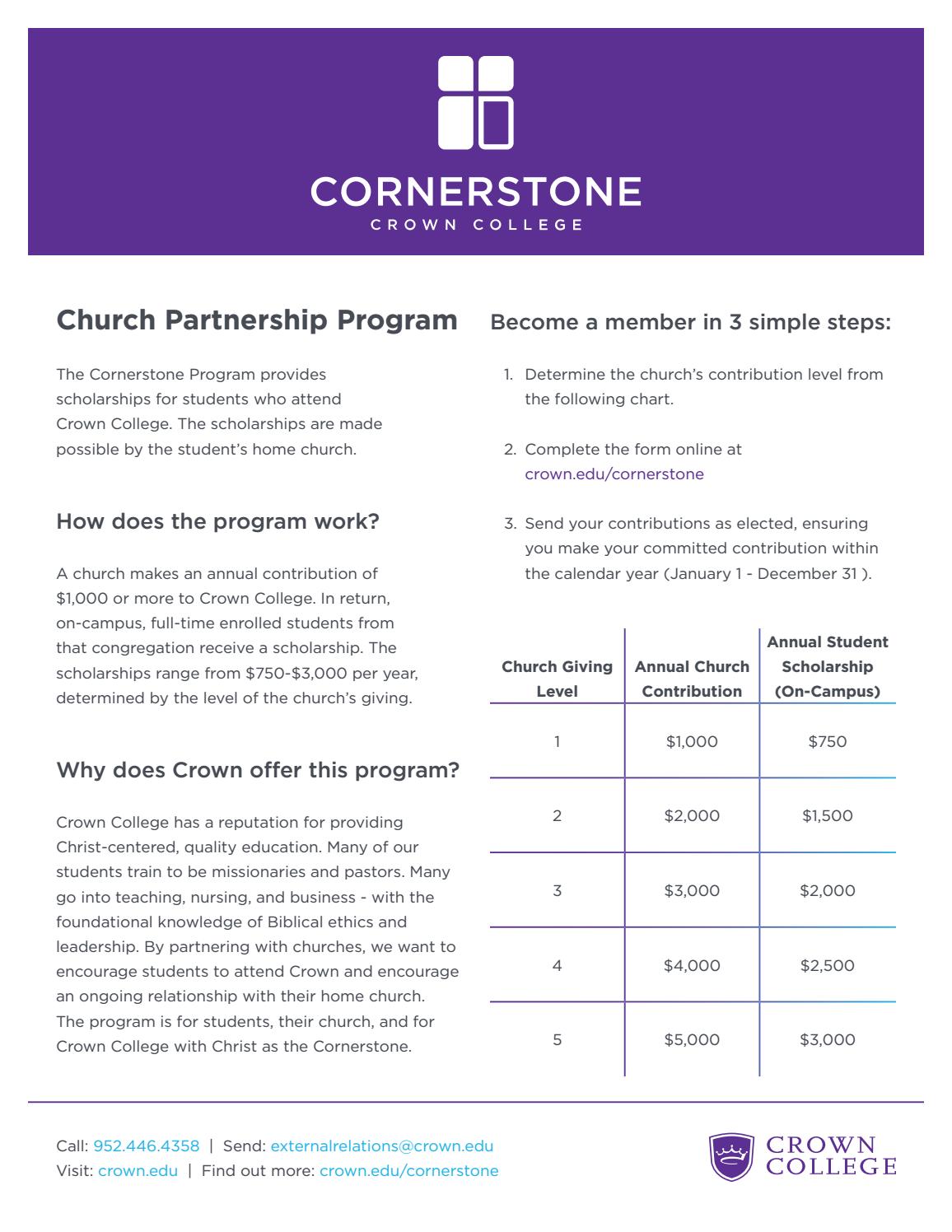 Cornerstone Partnership 2020 by Crown College - Issuu