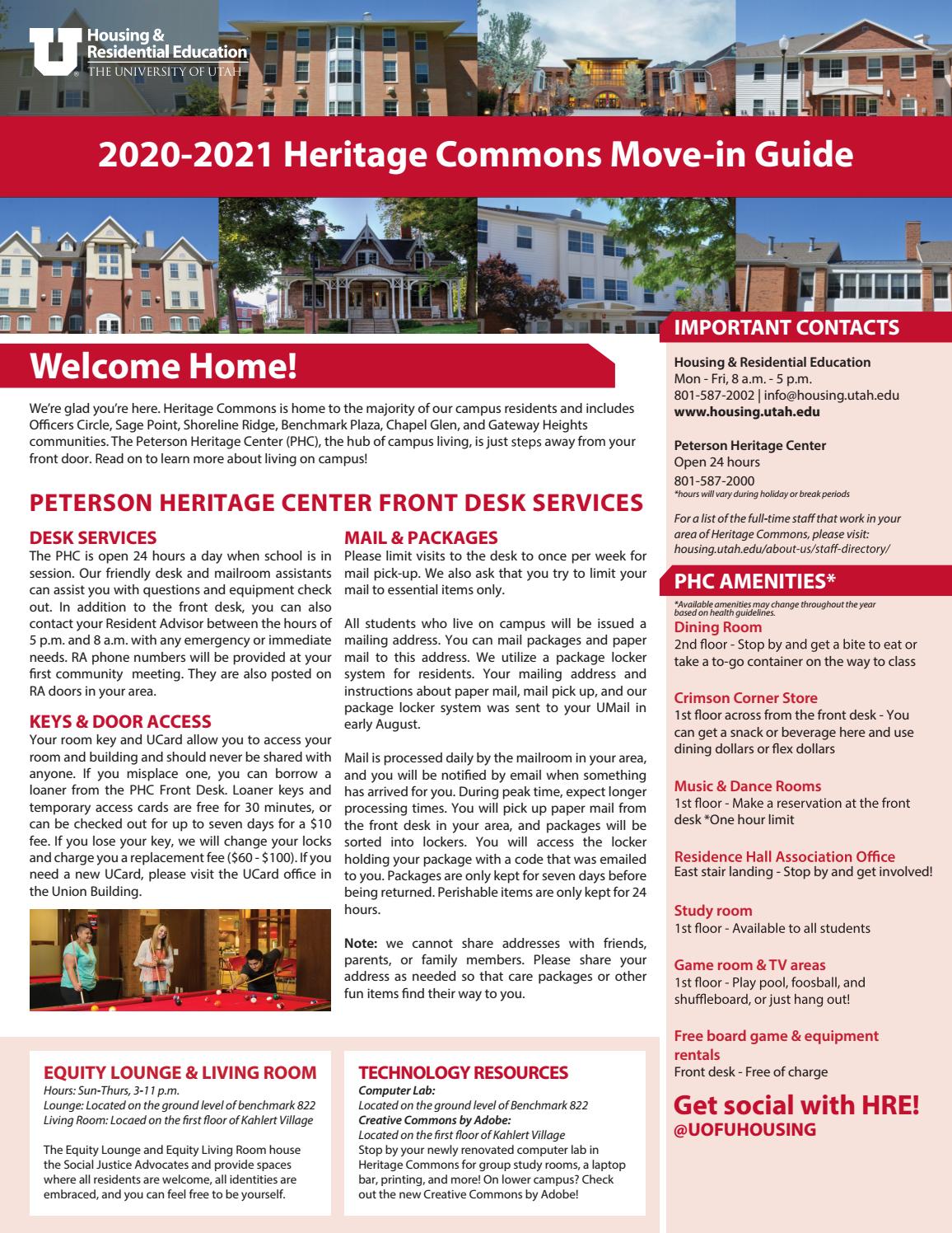 HC Move In Guide 2020 by universityofutahdigital - Issuu
