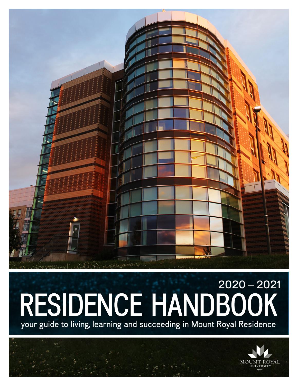 MRU Residence Handbook and Conduct Guide 2019-20 by Mount Royal ...
