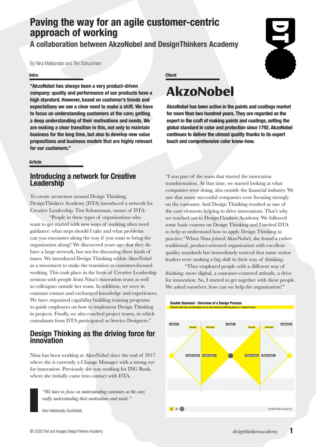 Paving the way for an agile customer-centric approach of working by ...