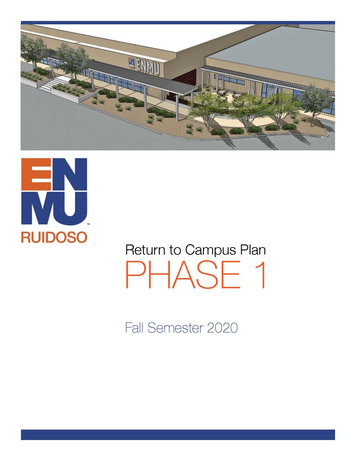 ENMU-Ruidoso Return to Campus Plan, Phase 1, Fall 2020 by ENMU-Ruidoso ...