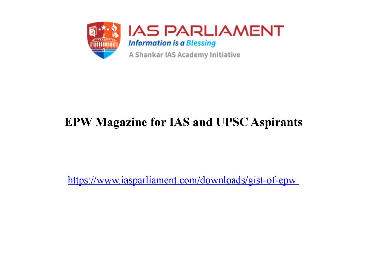 EPW Magazine | EPW Magazine PDF | IAS Parliament by nirmal92seo - Issuu