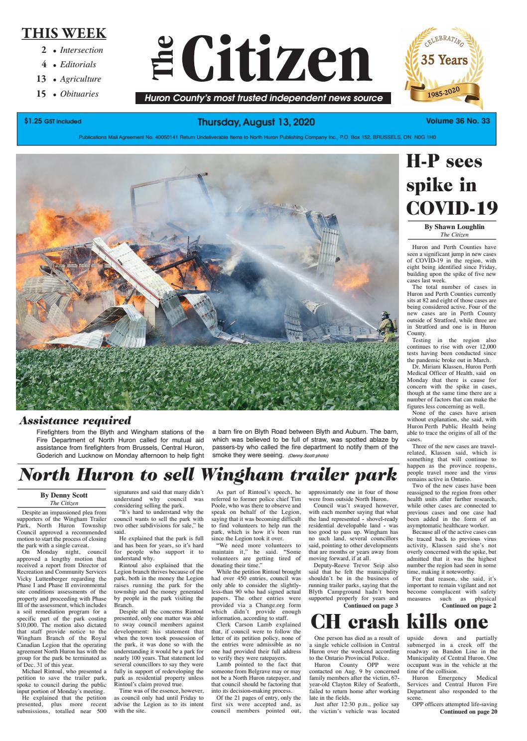 The Citizen - August 13, 2020 by North Huron Publishing Company Ltd ...