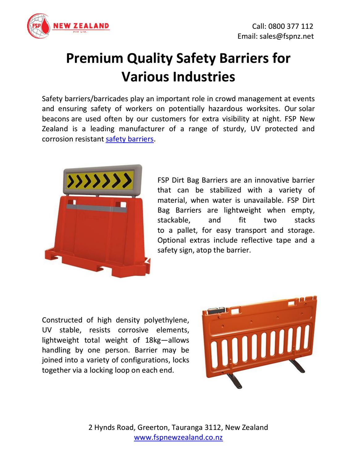 Premium Quality Safety Barriers for Various Industries by fspnz - Issuu