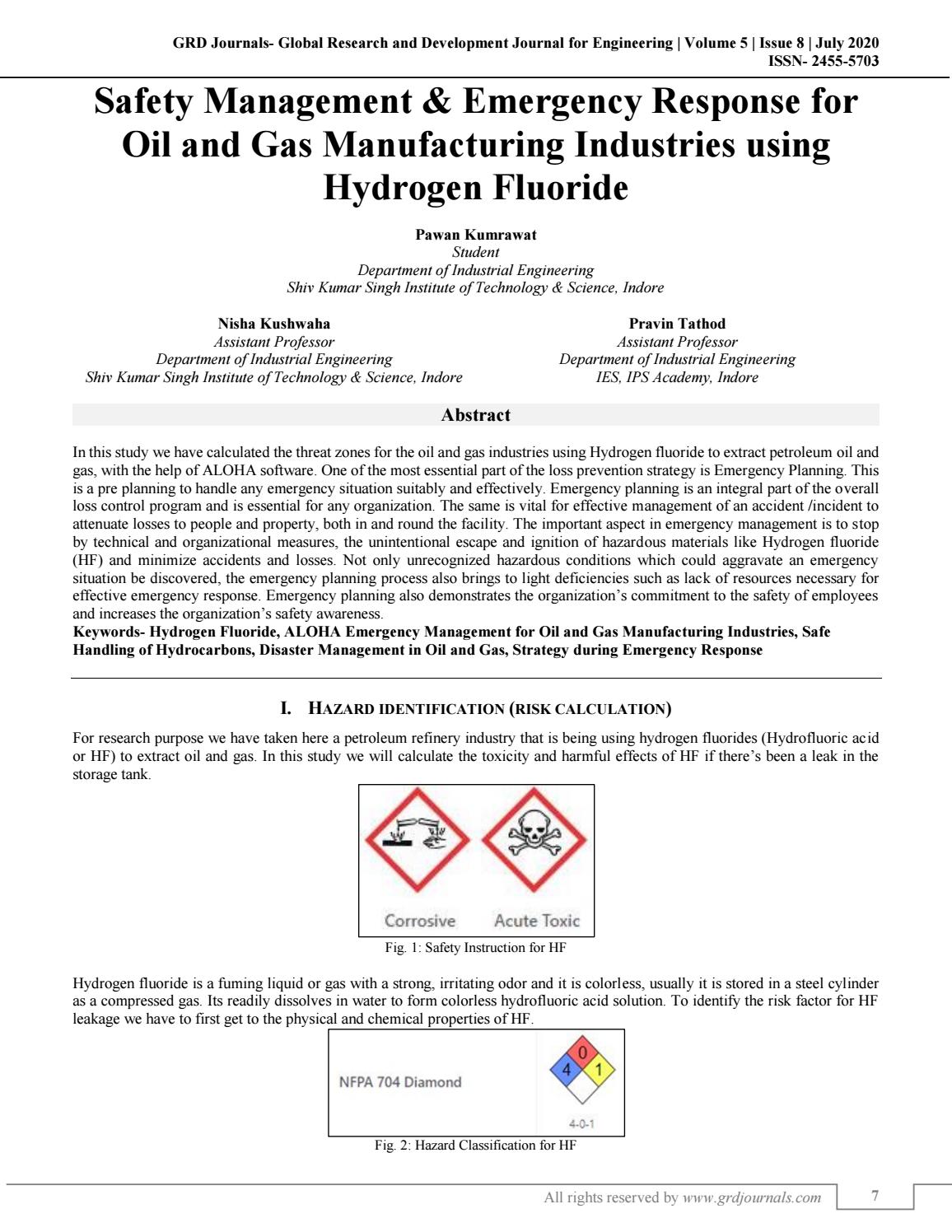 Safety Management & Emergency Response for Oil and Gas Manufacturing ...