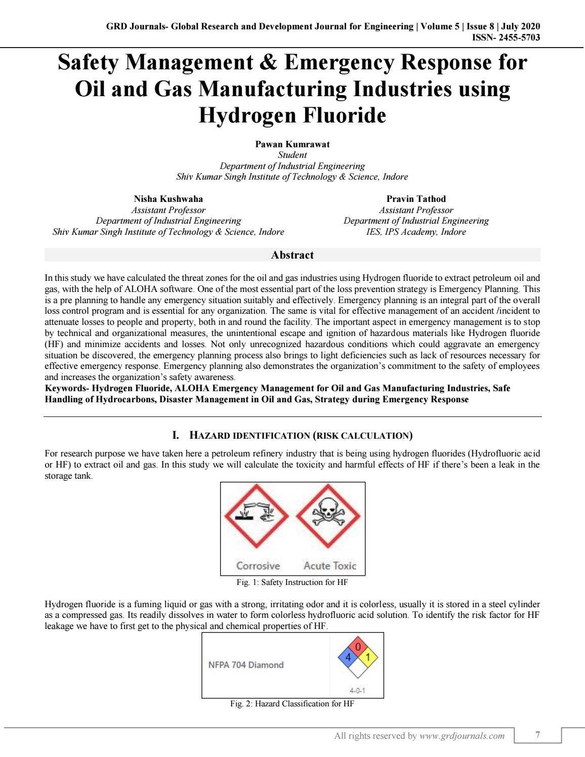 Safety Management & Emergency Response for Oil and Gas Manufacturing ...
