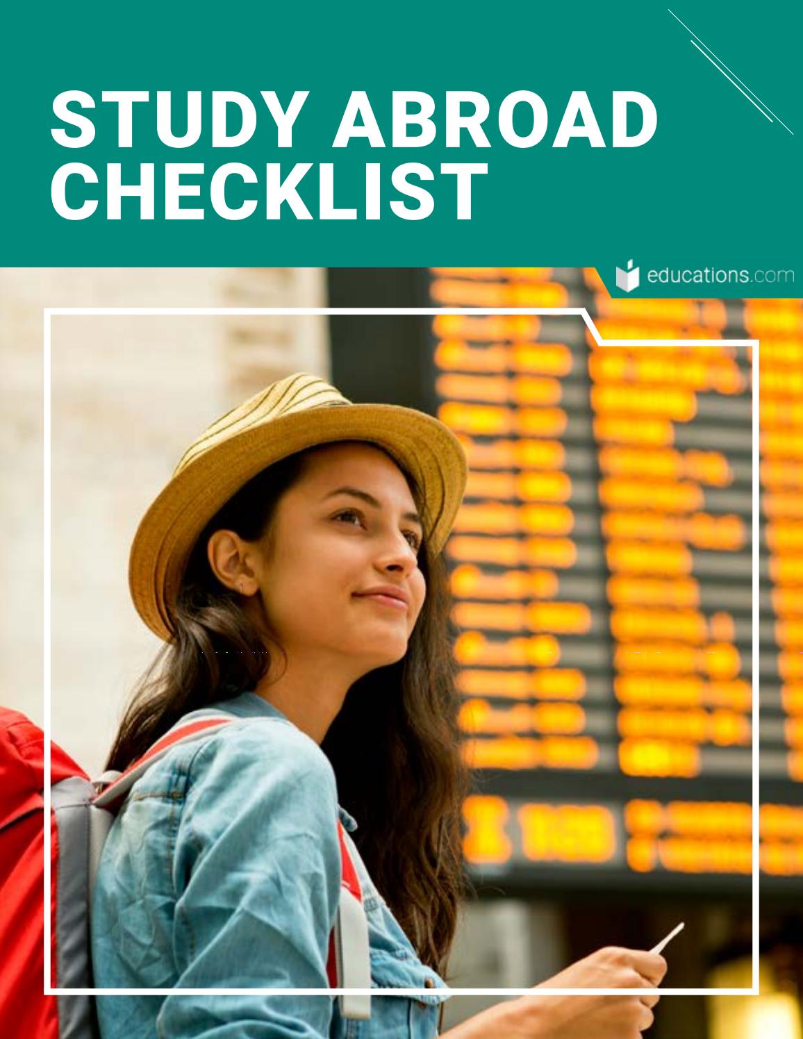 The educations.com Study Abroad Checklist by EMG - Educations Media ...
