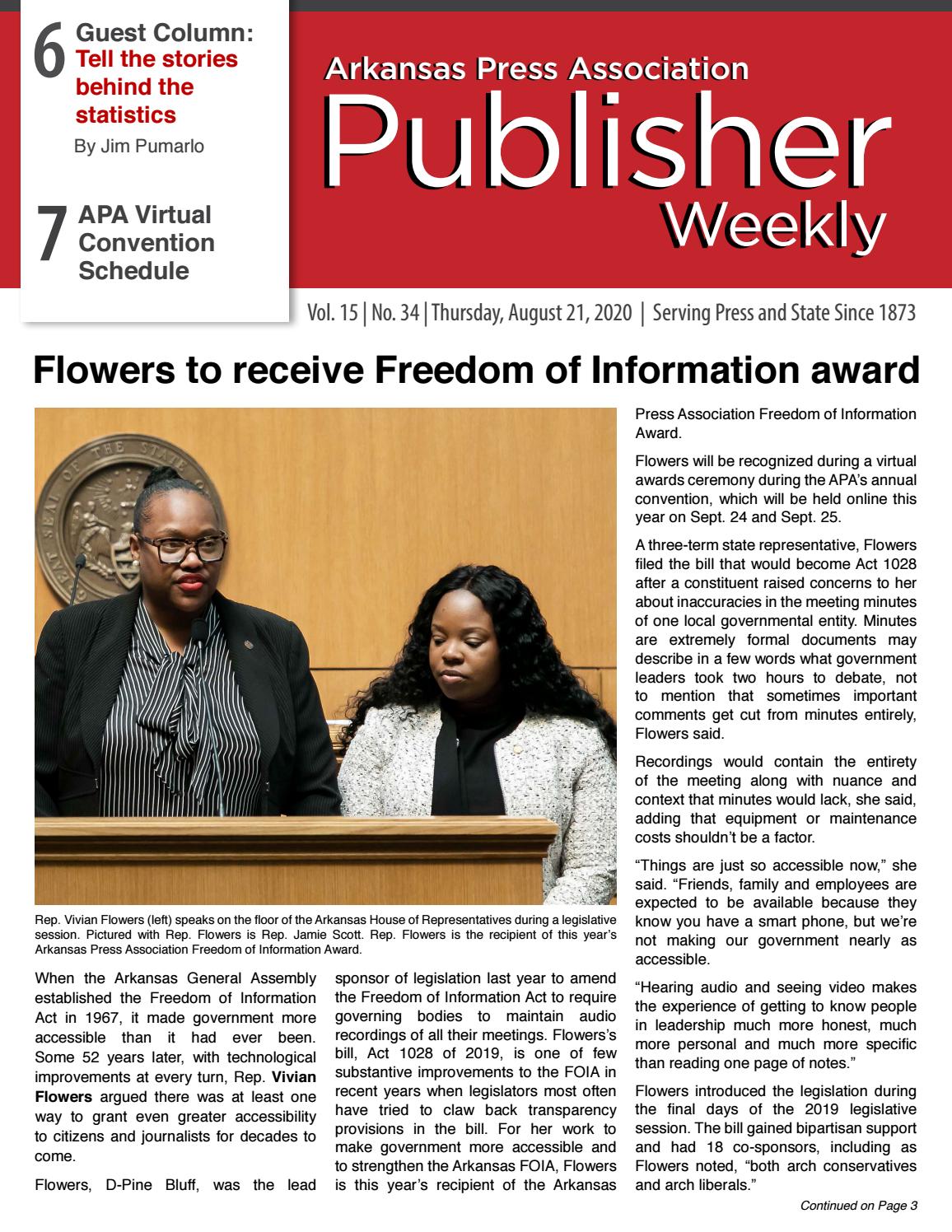 Arkansas Publisher Weekly: August 21, 2020 by Arkansas Press ...