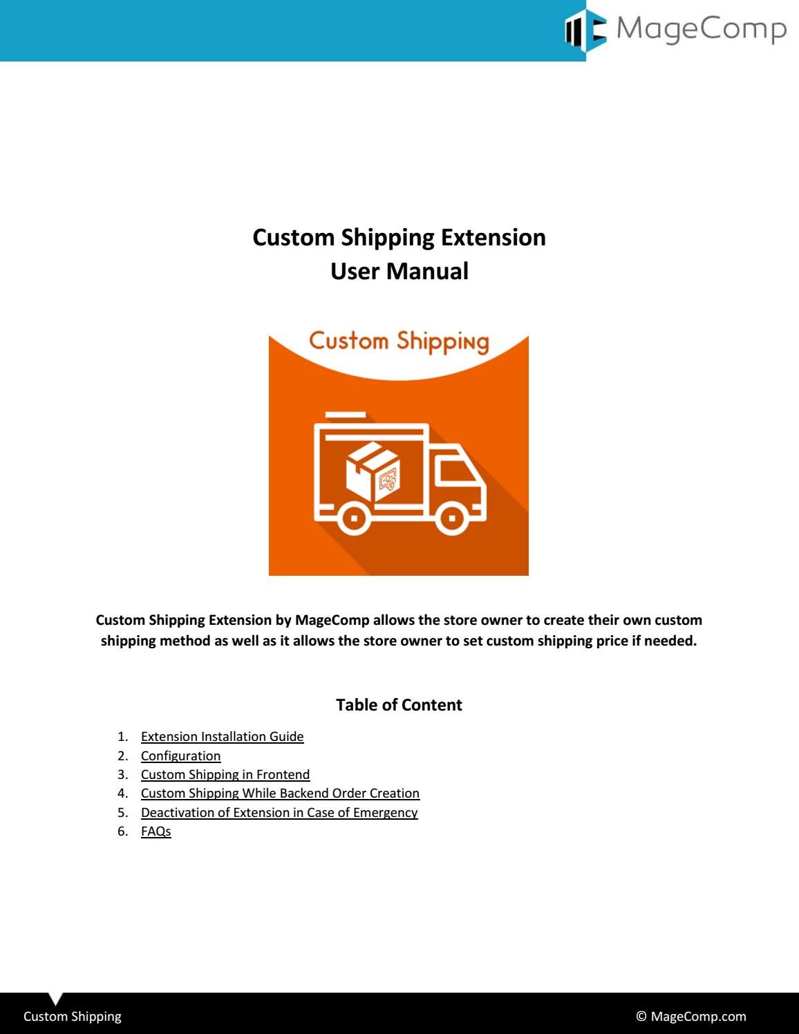 Magento 2 Custom Shipping By Magecomp Issuu