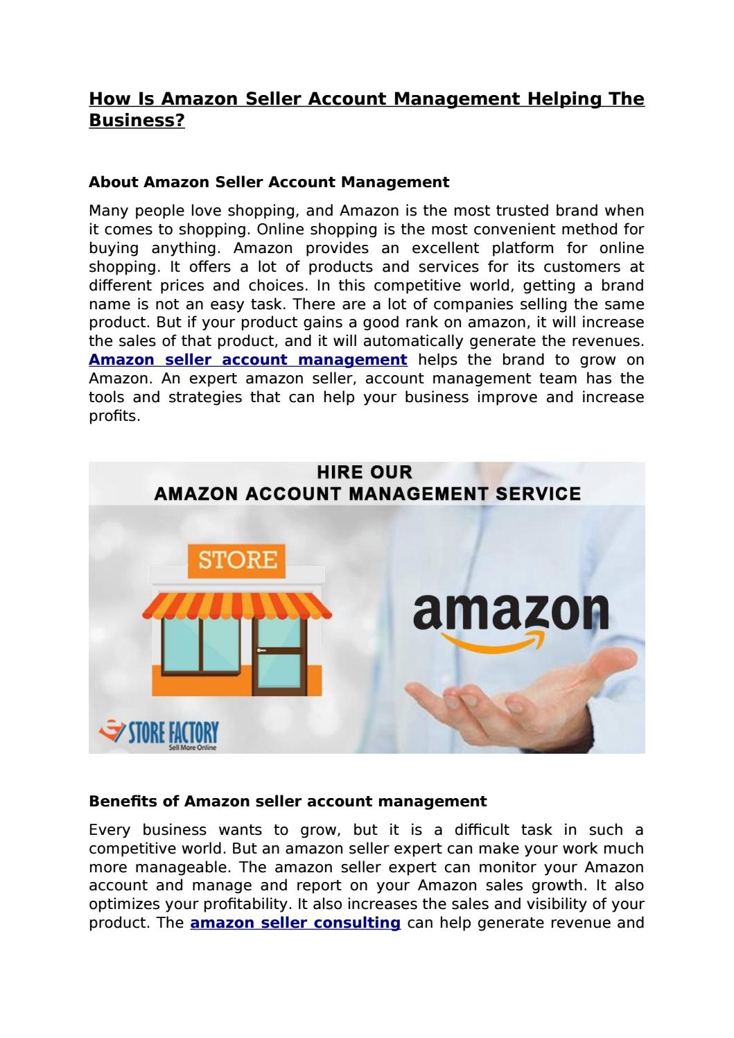 How Is Amazon Seller Account Management Helping The Business? by eStore ...