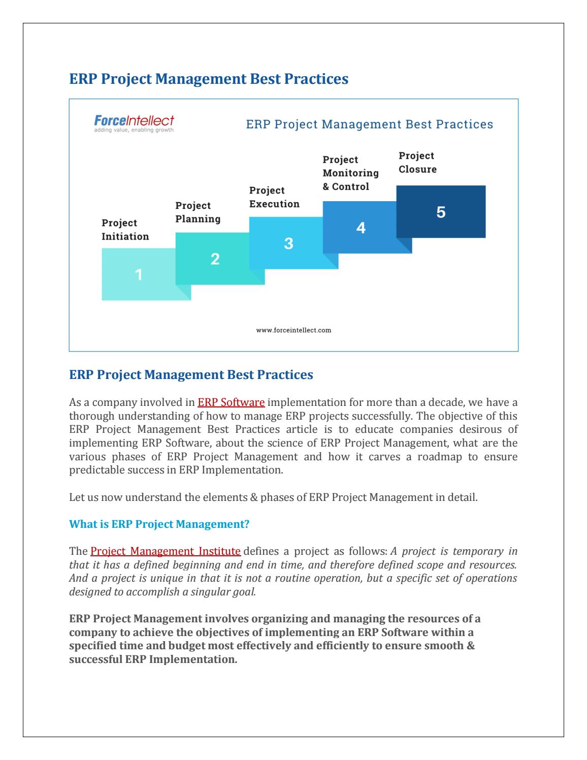 Erp Project Management By Force Intellect Issuu 