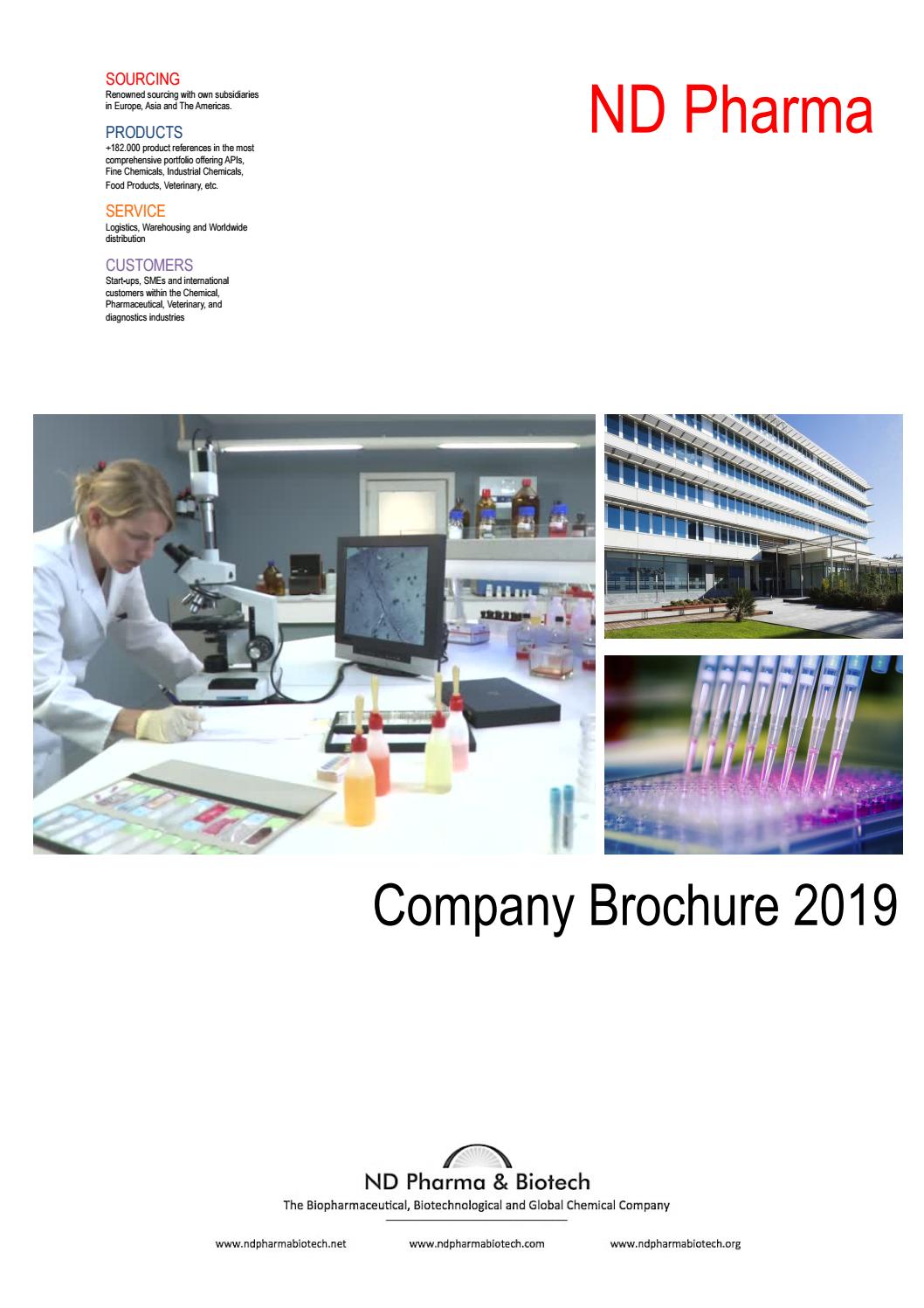 ND Pharma & Biotech · COMPANY BROCHURE 2019 by ND Pharma & Biotech - Issuu