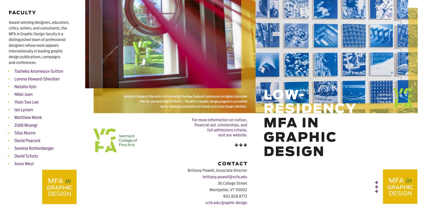 VCFA MFA in Graphic Design Program Brochure by Vermont College of Fine ...