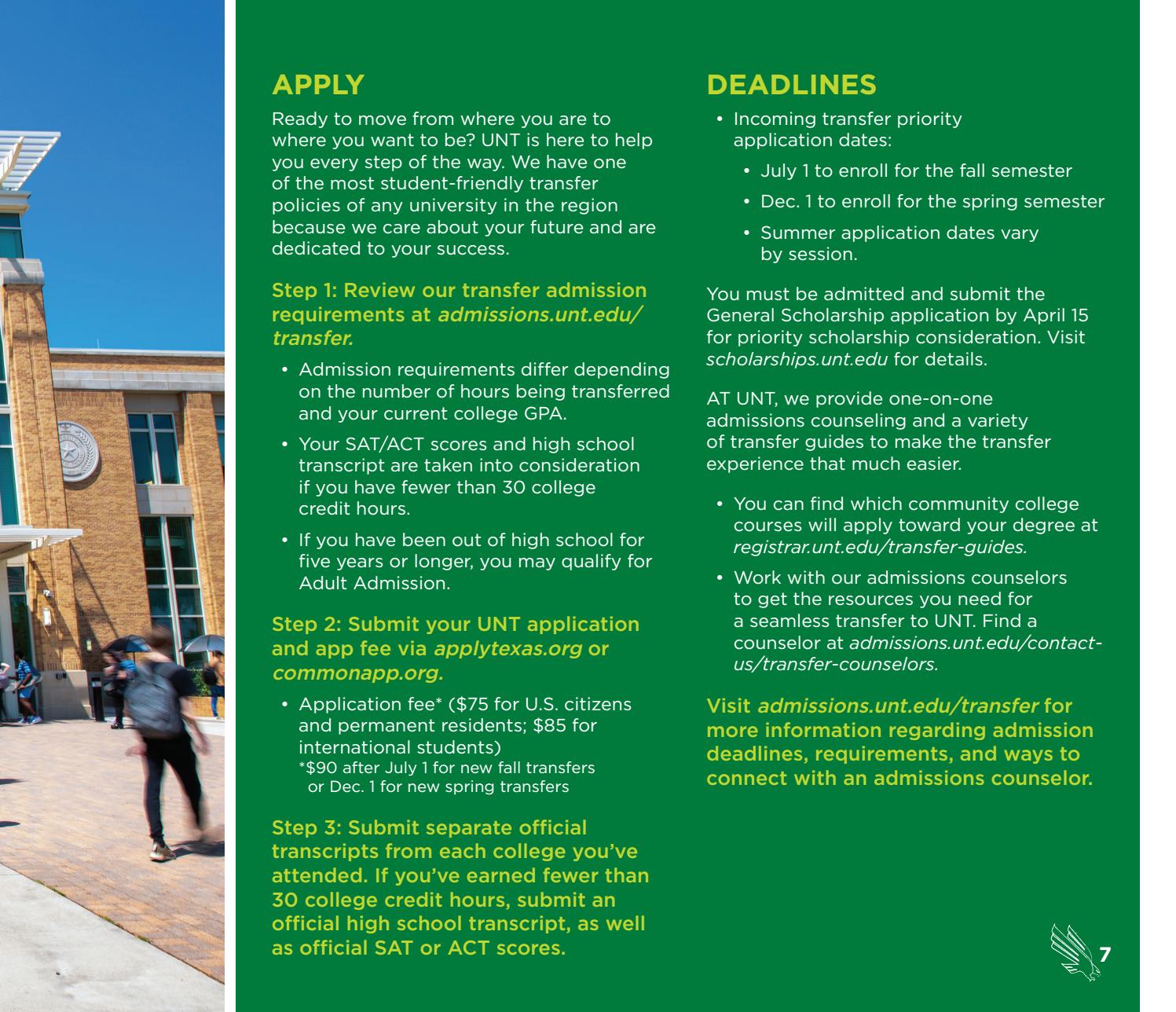 UNT Admissions Guide for Undergraduate Students - Fall 2020 by ...