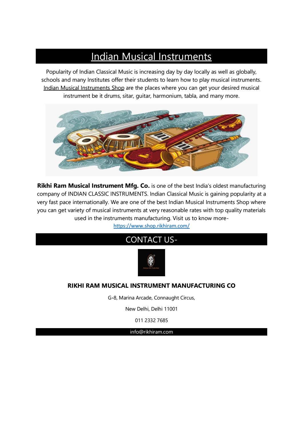 Indian Musical Instruments by Rikhi Ram Musical Instrument - Issuu