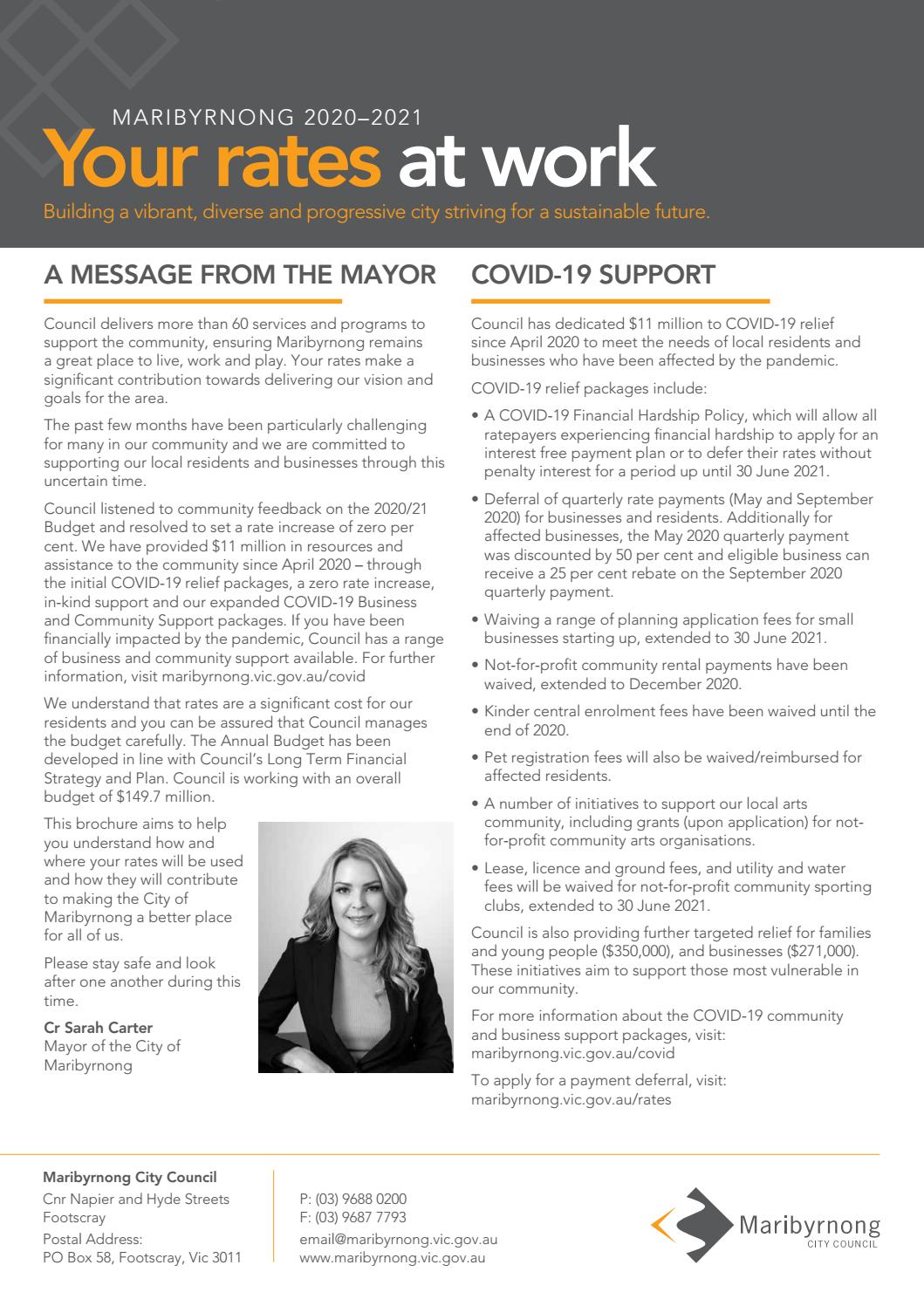 Your rates at work - 2020/21 by Maribyrnong City Council - Issuu