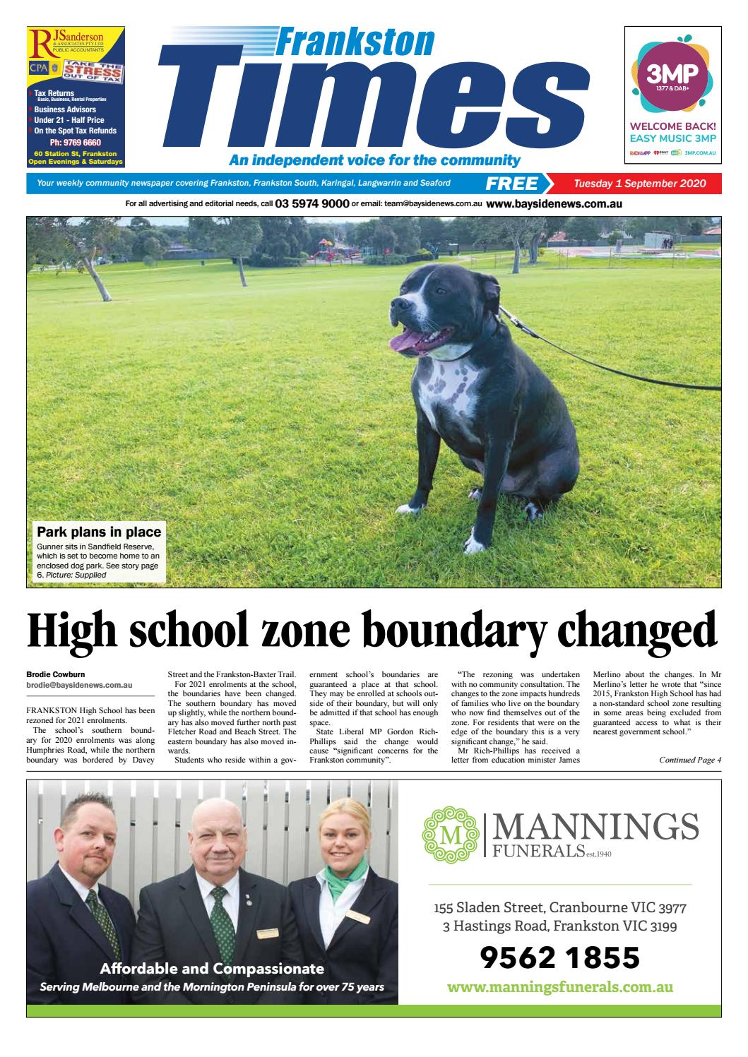 Frankston Times 1 September 2020 by Mornington Peninsula News Group - Issuu