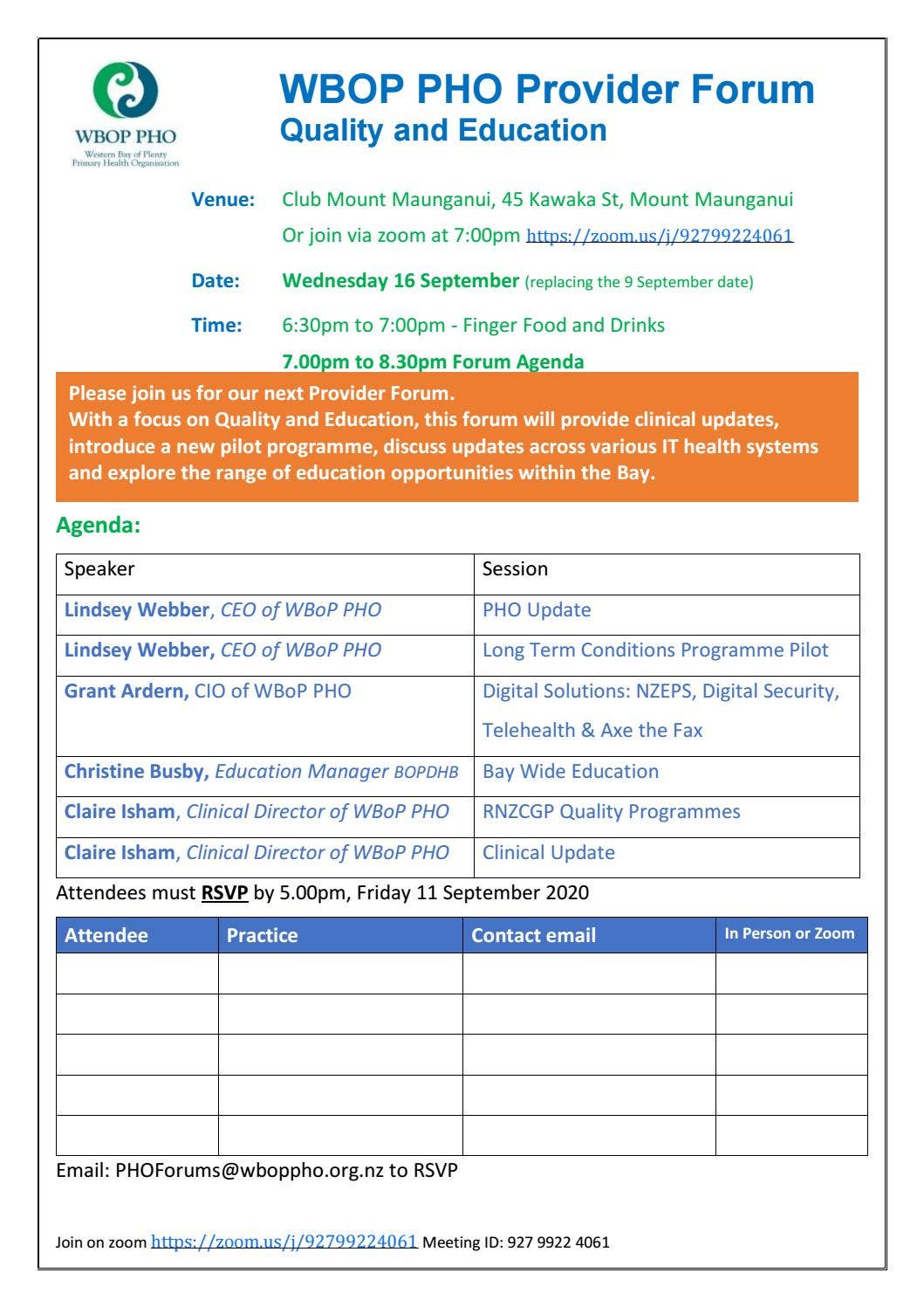 Invitation for September Forum by WBOP PHO - Issuu