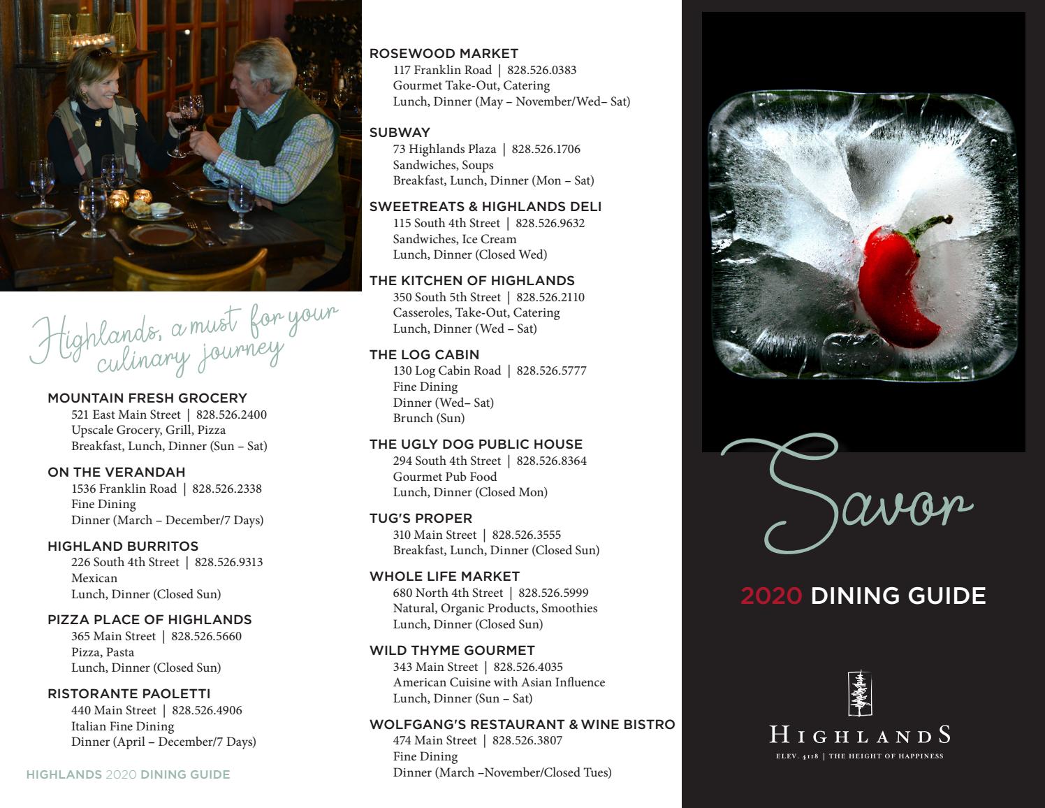 Dining Guide by highlandschamber - Issuu