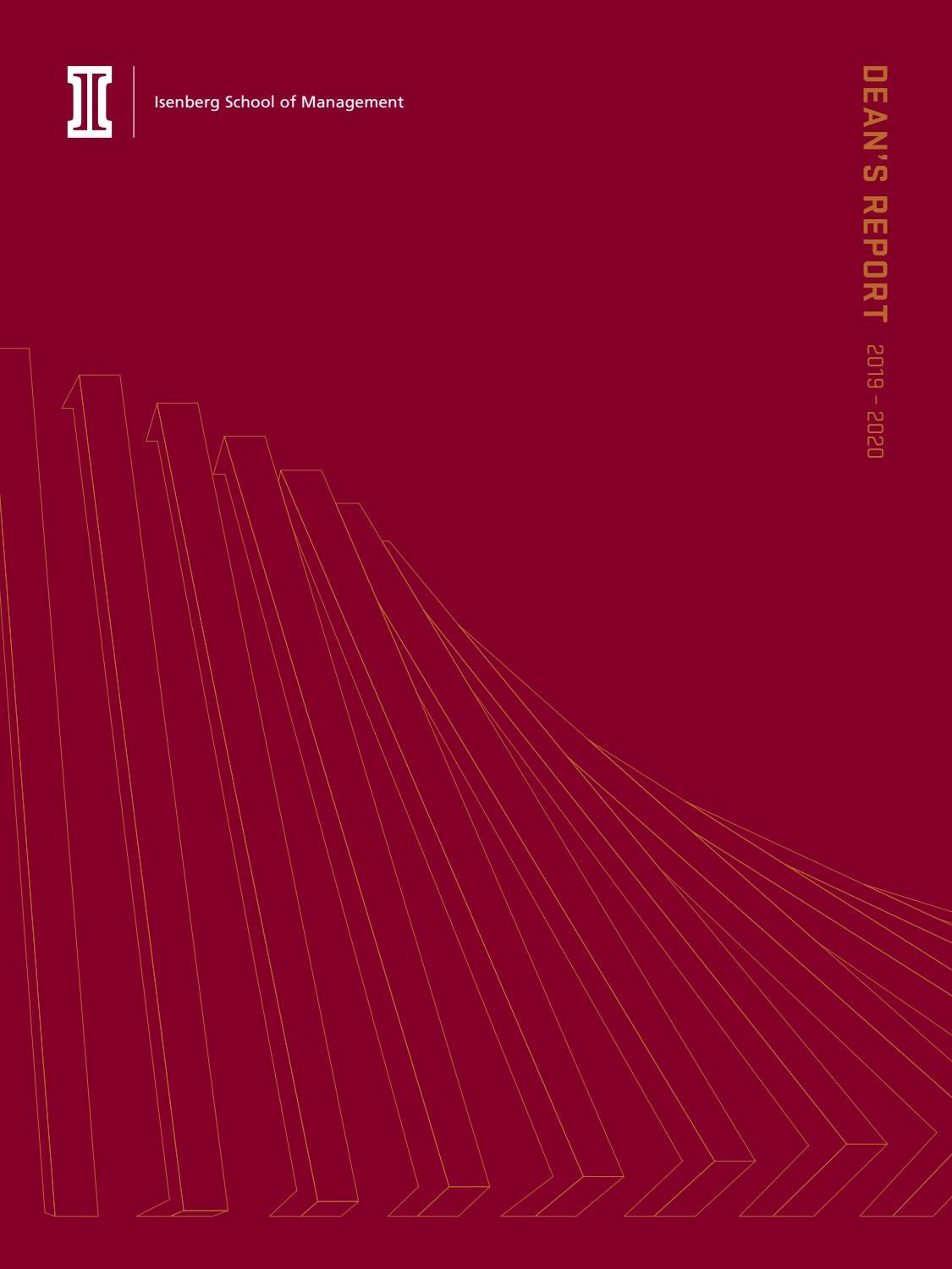 Dean's Report 2019-2020 by Isenberg School of Management - Issuu