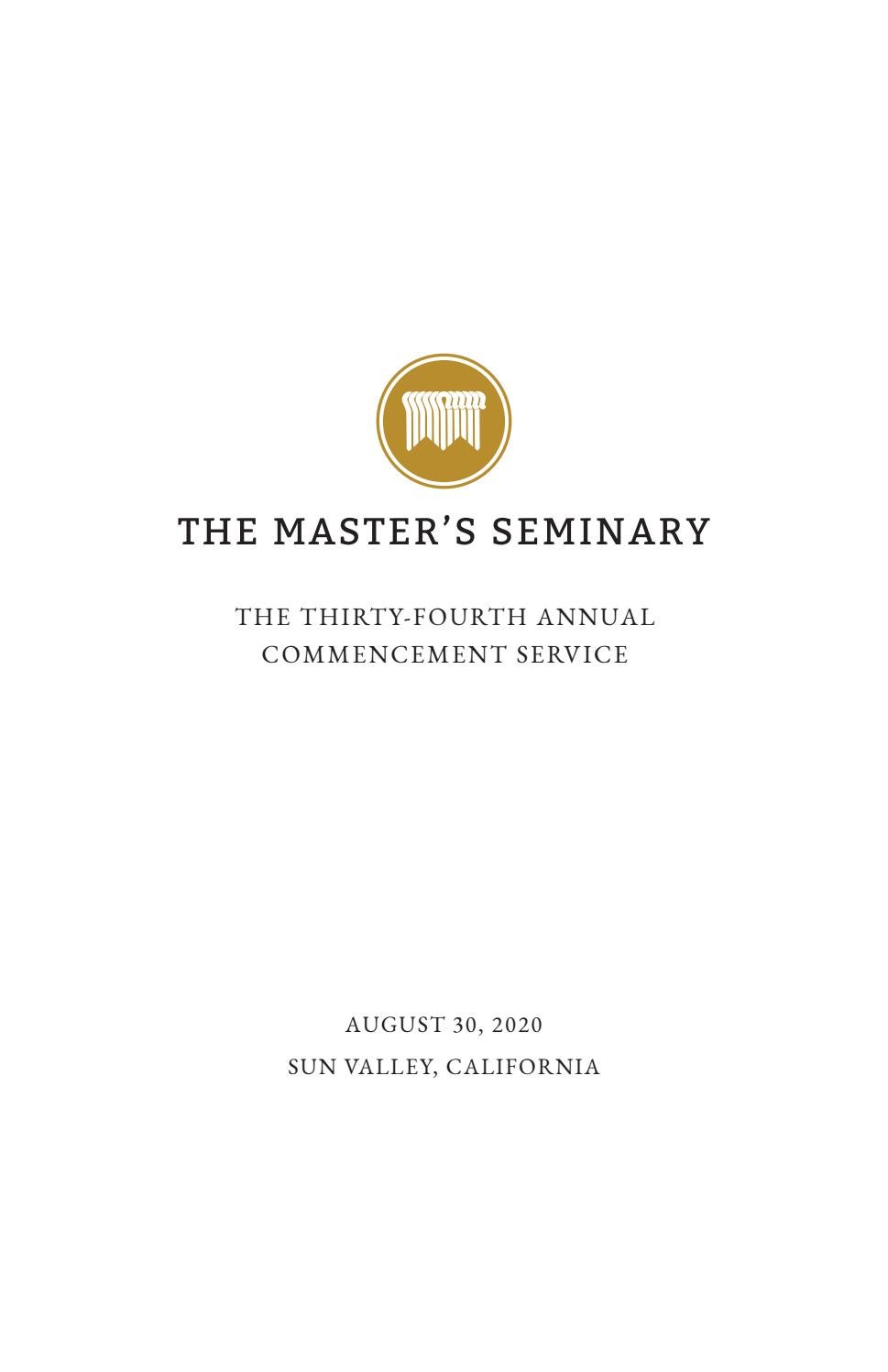 2020 Commencement Ceremony Program by The Master's Seminary - Issuu