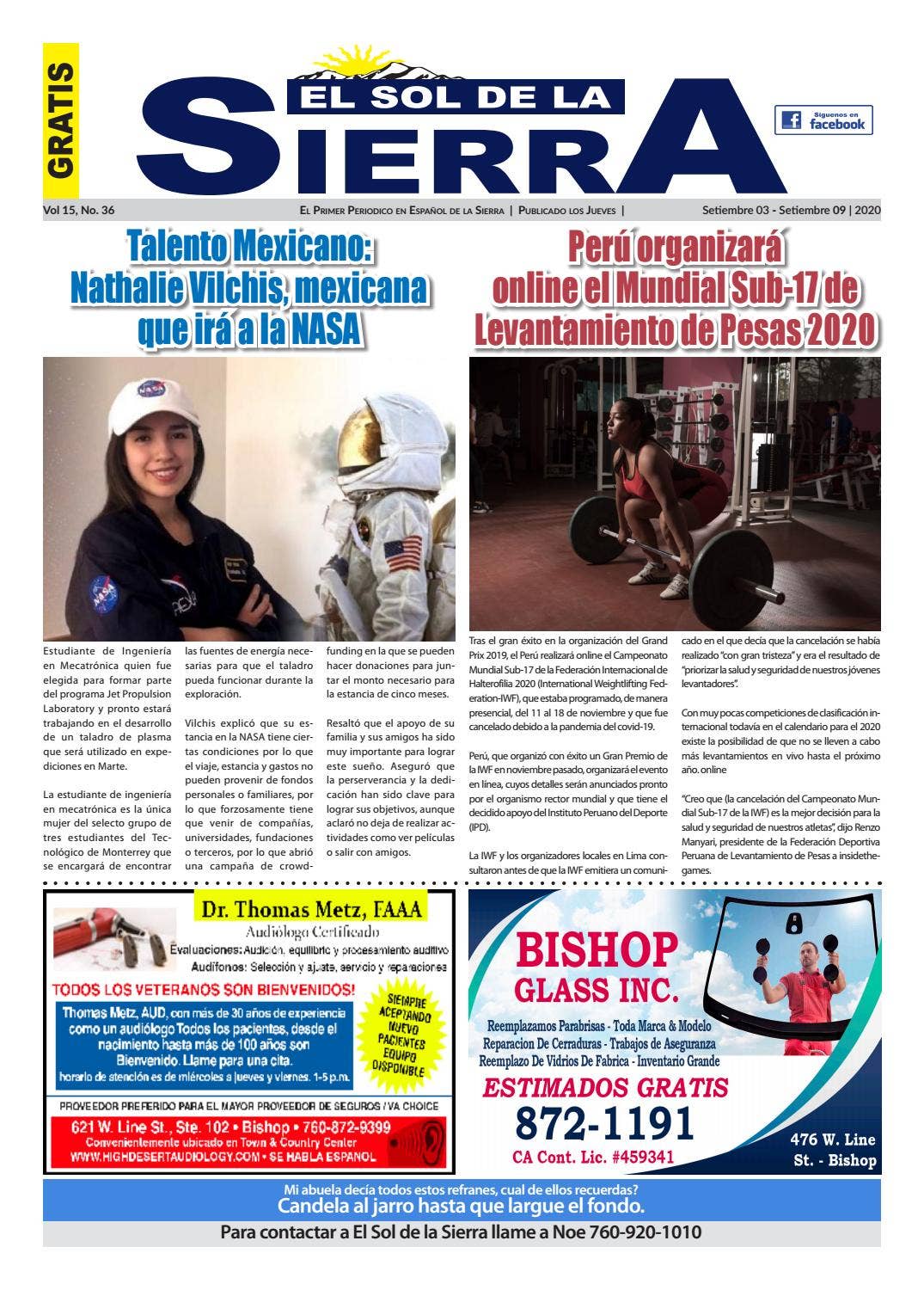 El Sol de la Sierra 03 setiembre 2020 by El Sol de la Sierra - Issuu