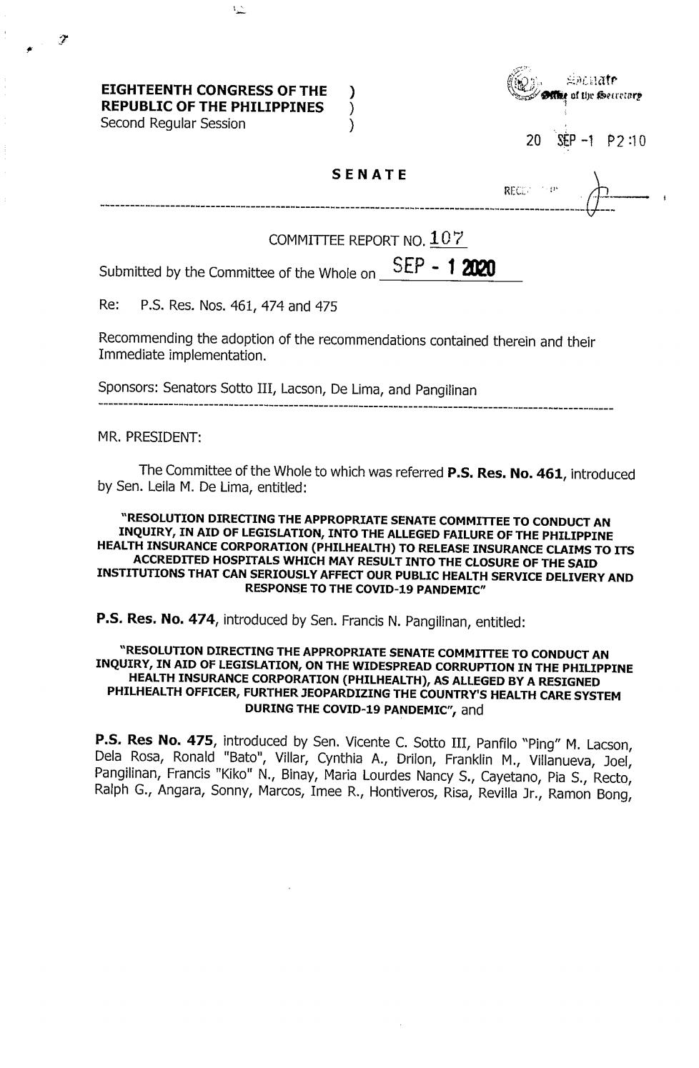 Senate committee report 107 by myinquirer dotnet - Issuu