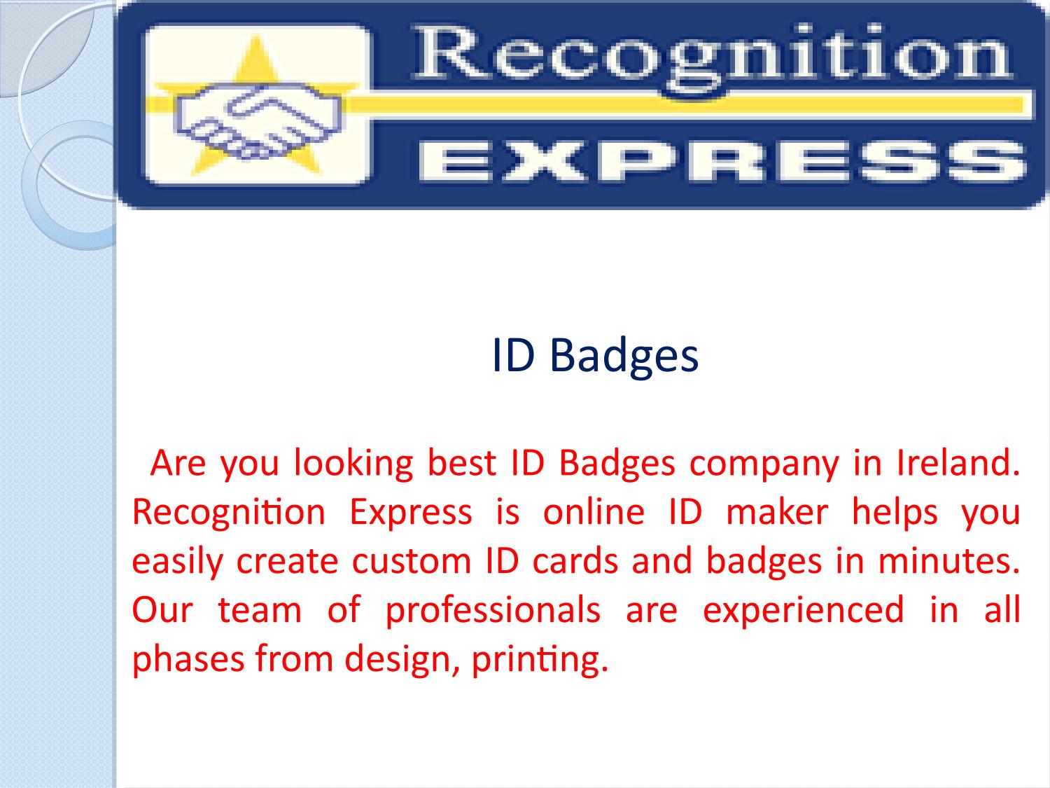 ID Badges by Recognitionexpress - Issuu