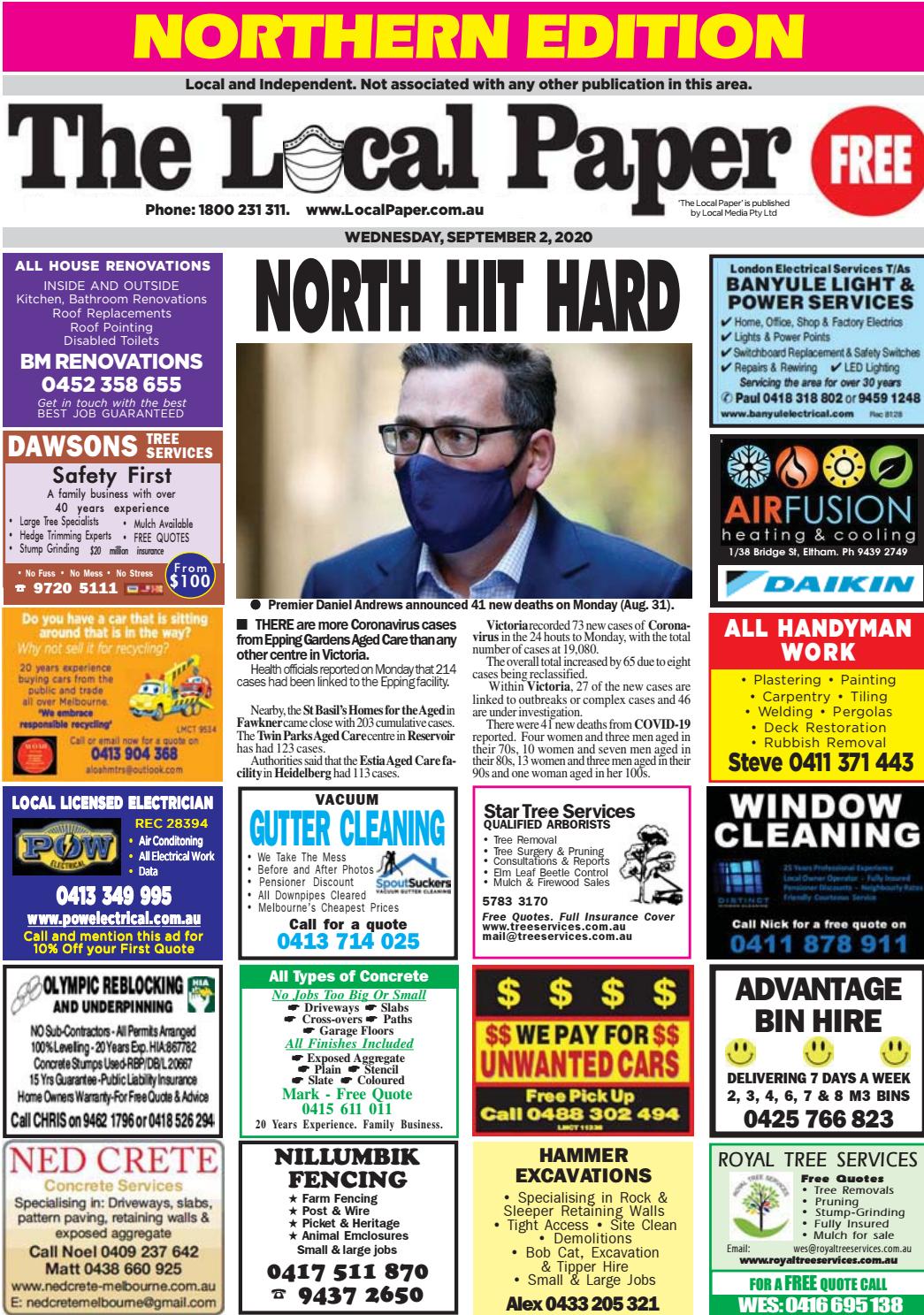The Local Paper. Northern Edition. Wed., Sep. 3, 2020 by Ash Long - Issuu