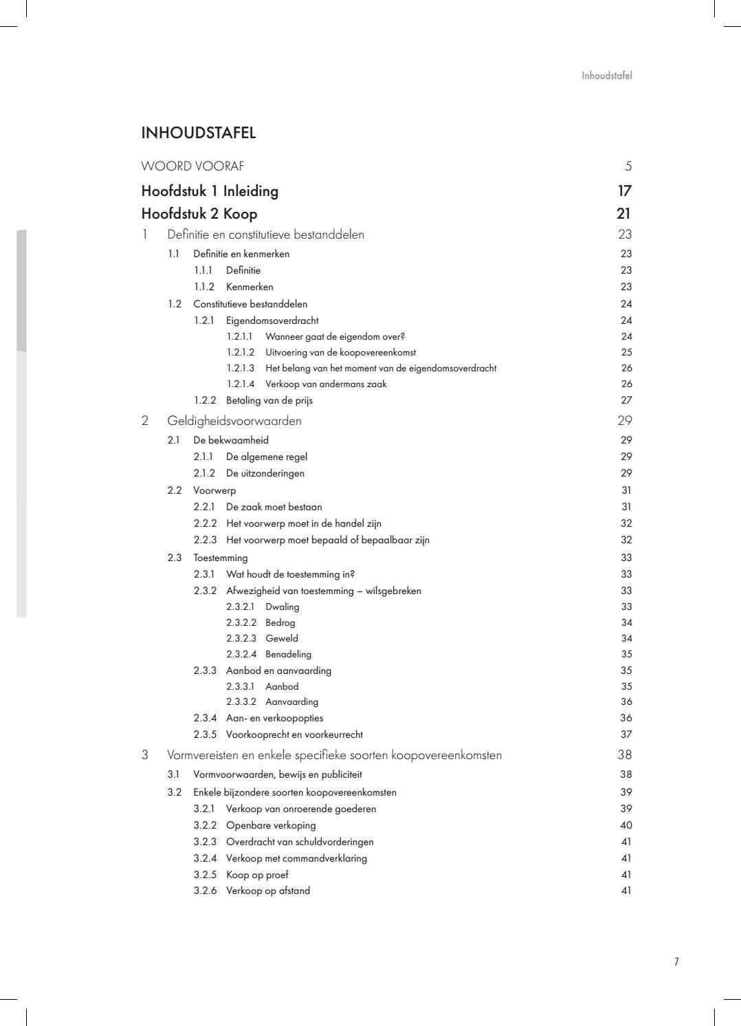 Praktisch recht bijzondere overeenkomsten inhoudstafel editie 2020 by ...