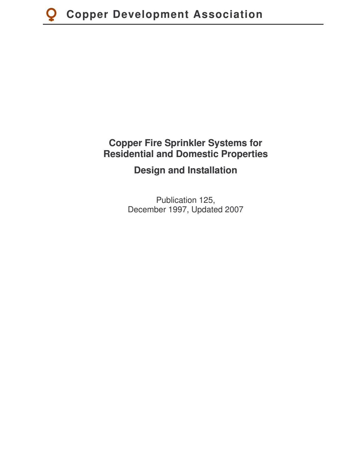 Copper Fire Sprinkler Systems for Residential and Domestic Properties ...