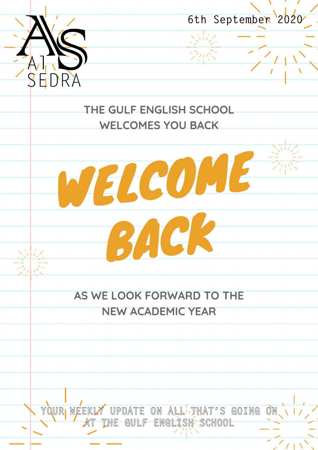 Al Sedra Newsletter 2020/21 Issue 1 by Gulf English School - Issuu