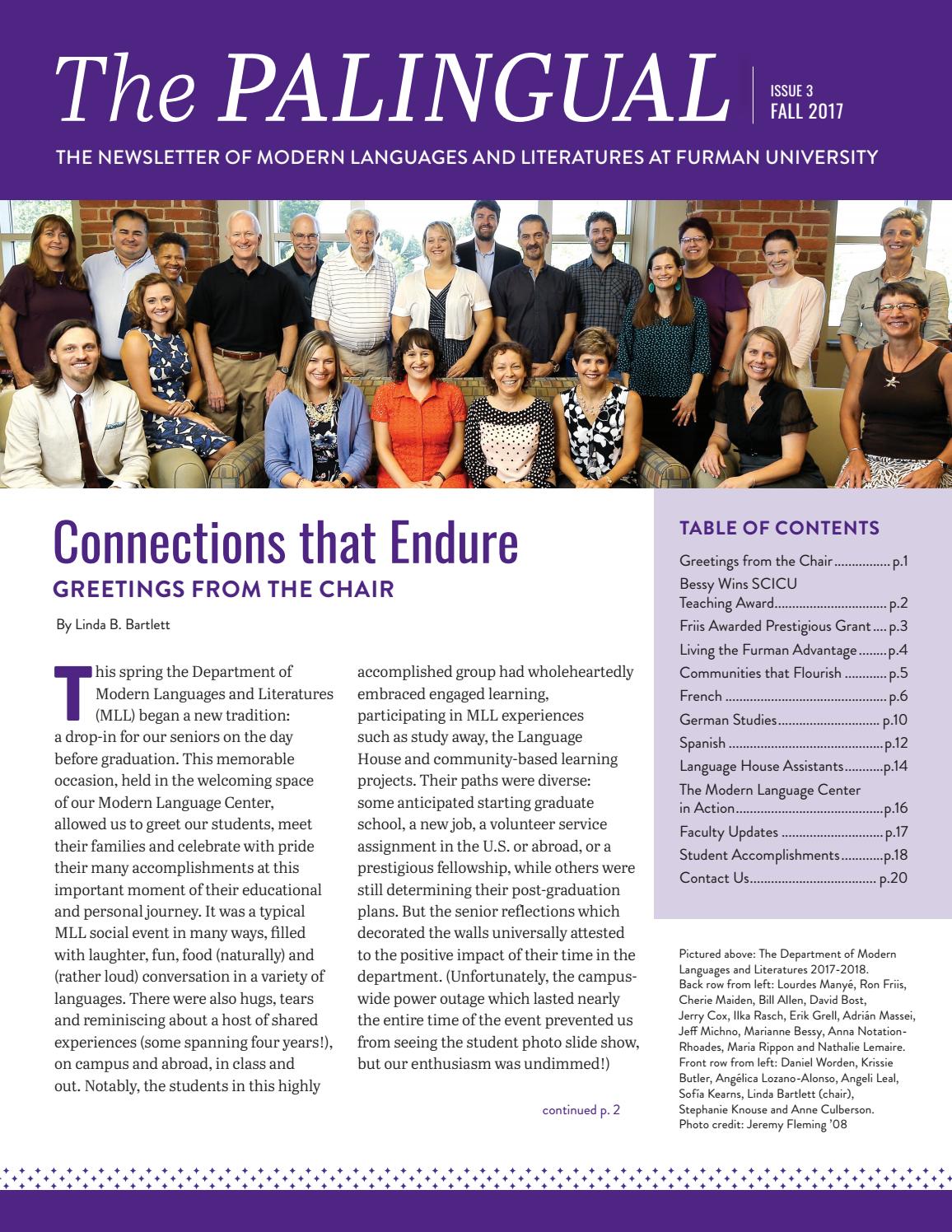 Furman University – Modern Languages & Literature Newsletter by Chris ...