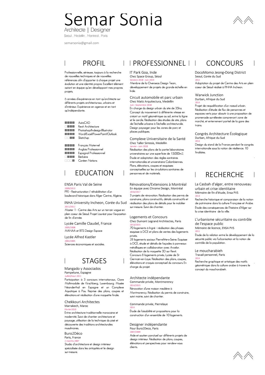 CV 2020 - SONIA SEMAR by S.Sonia - Issuu