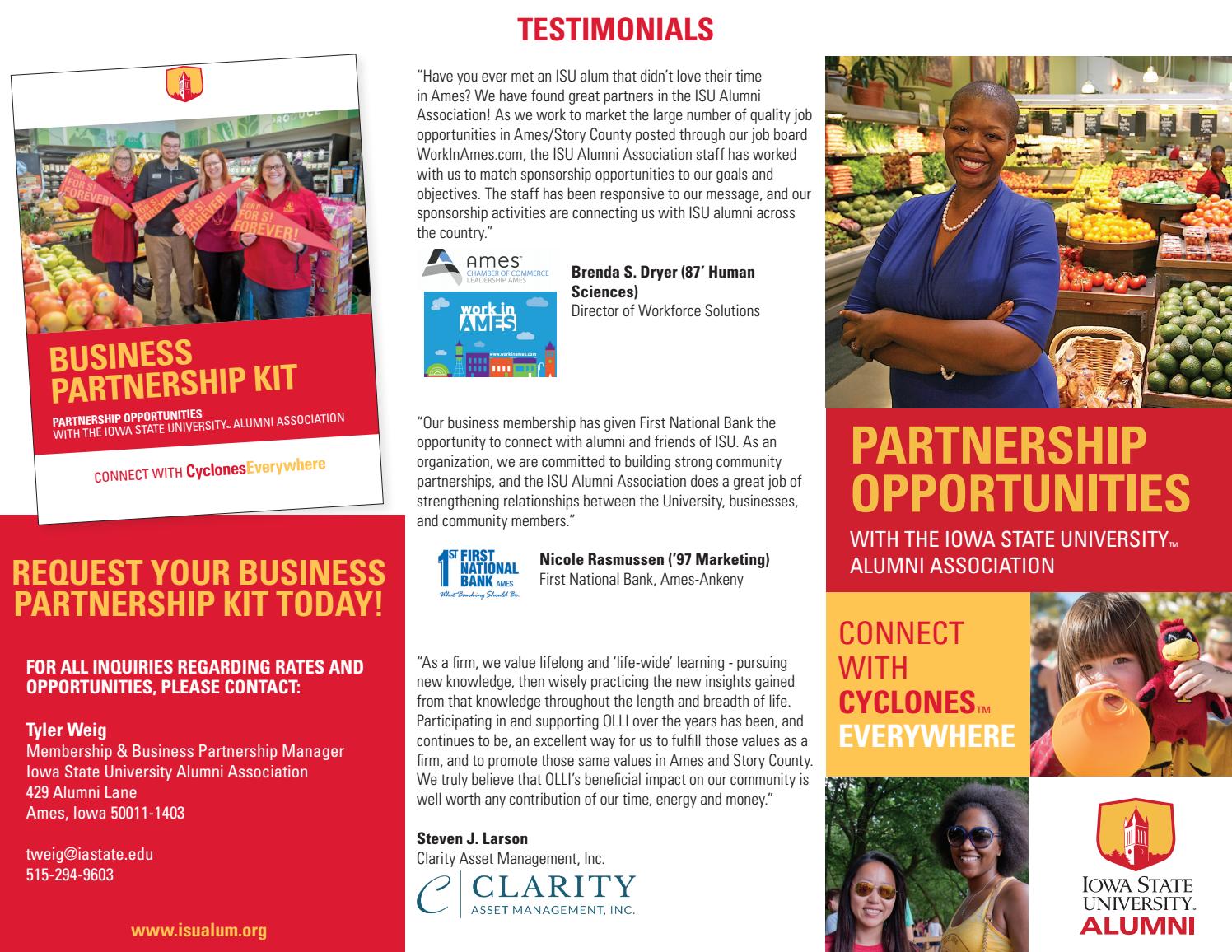 Business Partnership Brochure by Iowa State University Alumni ...