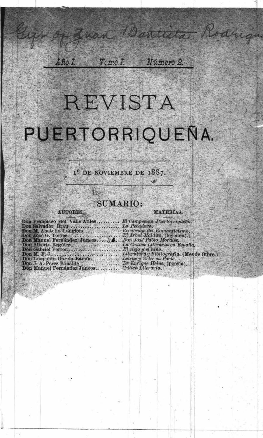 Revista Puertorriqueña (1 nov. 1887) by La Colección Puertorriqueña - Issuu
