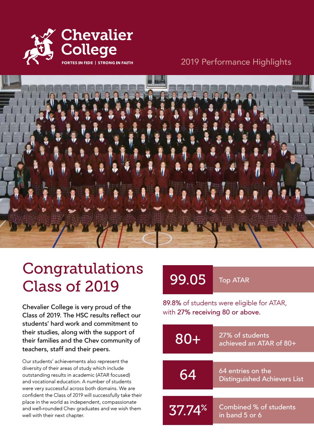Chevalier College 2019 Performance Highlights by Chevalier2576 - Issuu