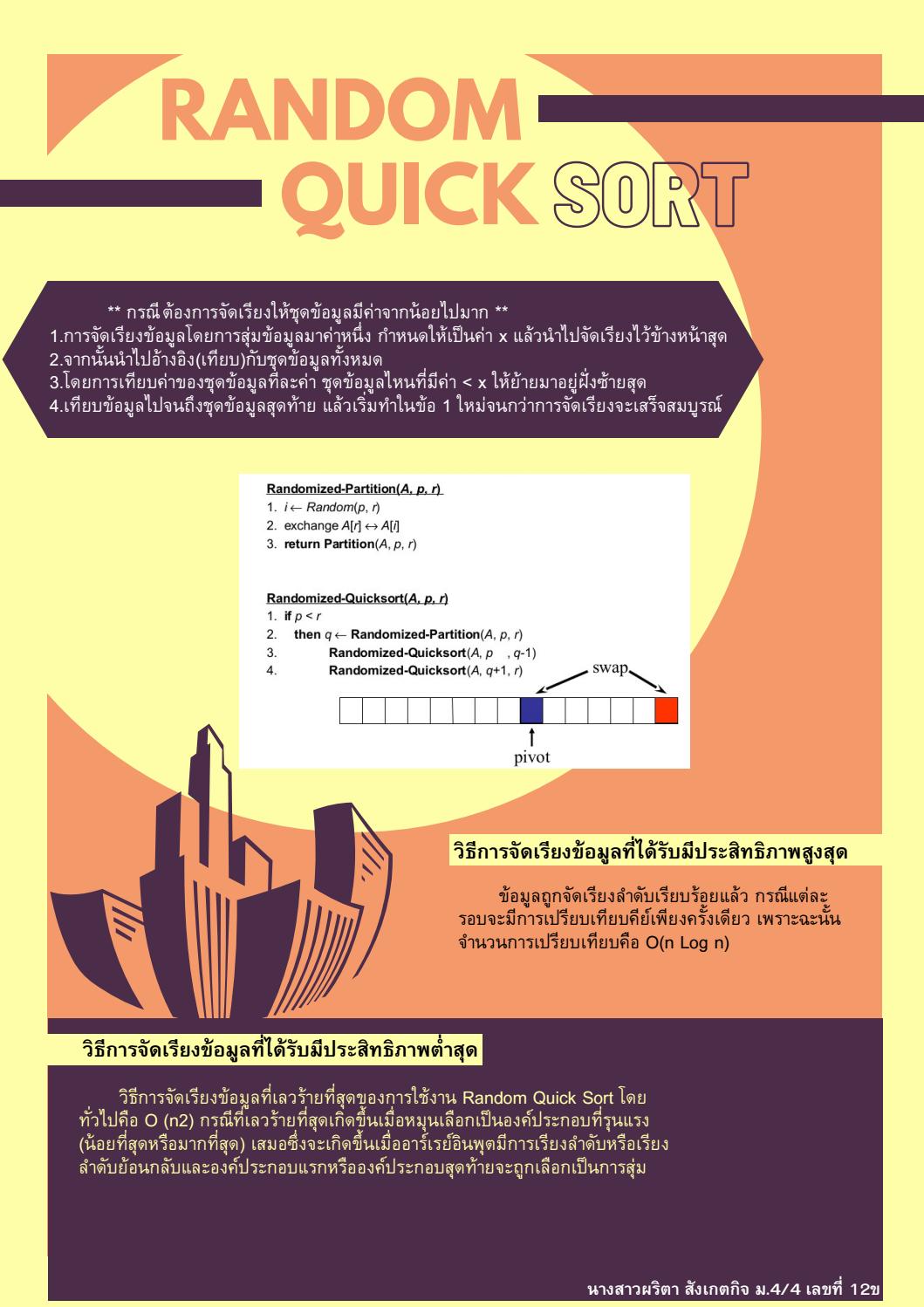 Random quick sort by 12ข ผริตา สังเกตกิจ - Issuu