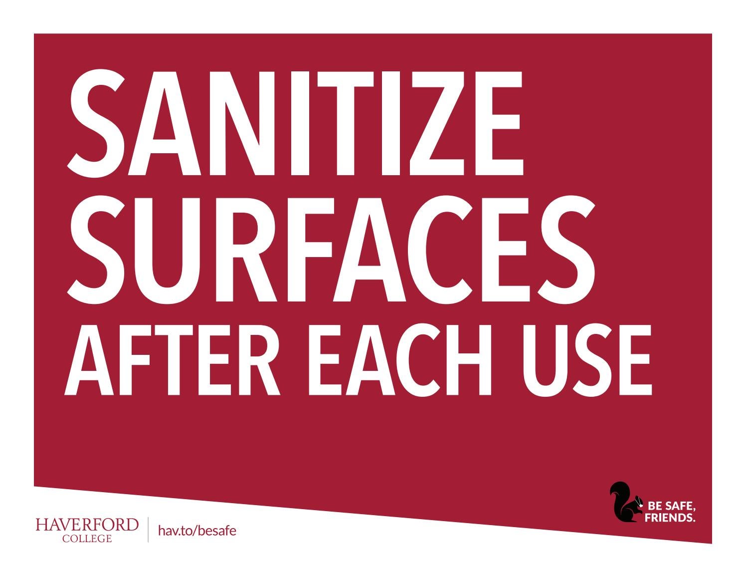 Sanitize Surfaces After Each Use - 8.5x11 by haverfordedu - Issuu